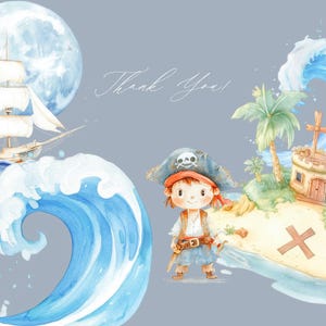 Cute Pirate Clipart - Watercolor Pirates - Clipart for Kids - Magic ...