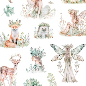 Watercolor Woodland Fairy Clipart - Fairies Clipart - Watercolor ...