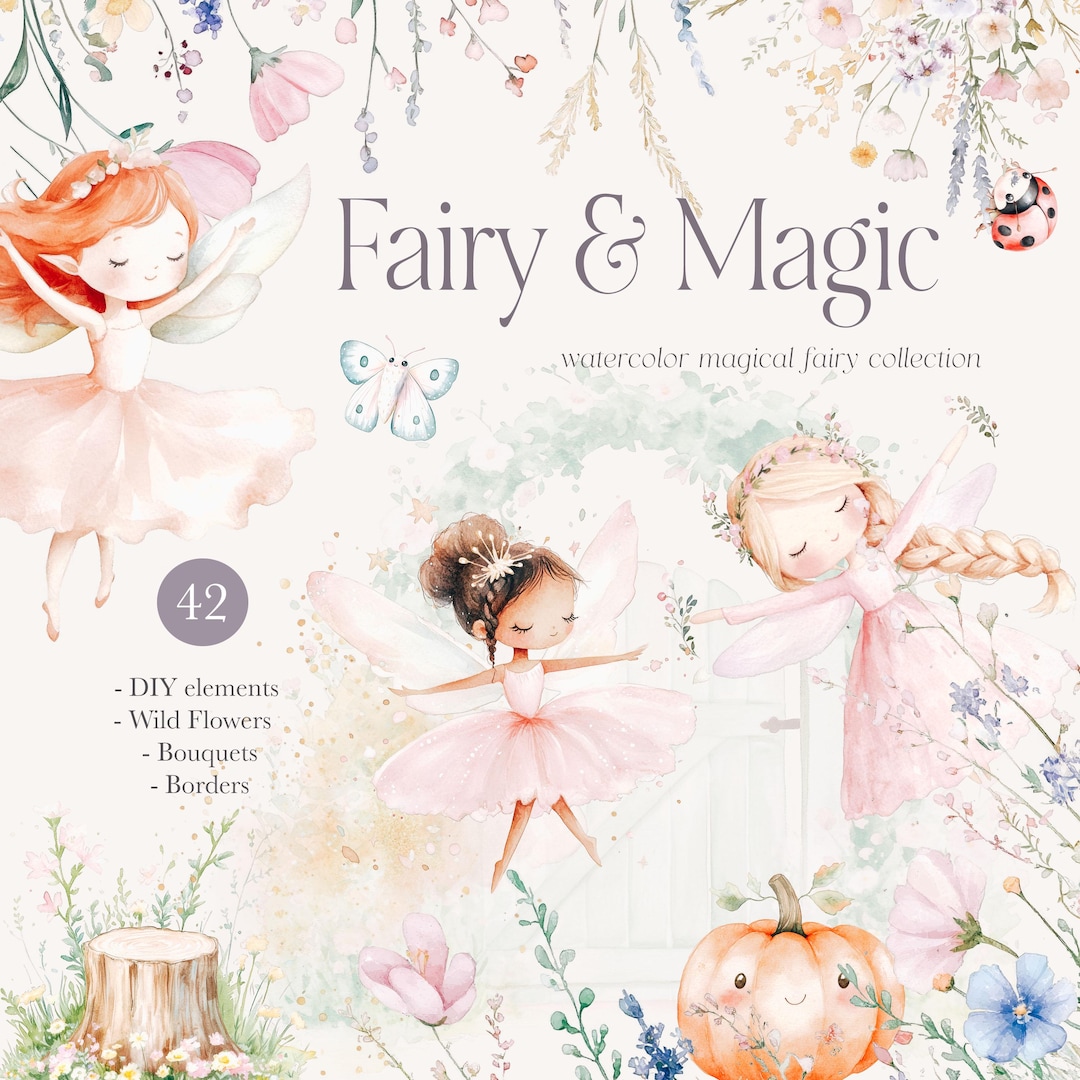 Magical Fairy Clipart - Pink Fairies - Cute Clipart - Clipart for Kids ...