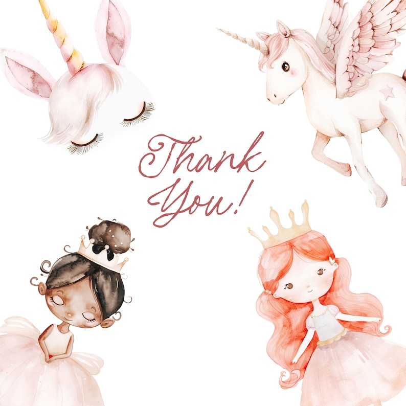 Dusty Pink Princess Clipart Cute Royal Clipart Princess & Unicorns ...