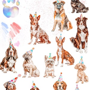 Dog Party Clipart - Party Pets Clipart - Festive Clipart - Cute Dog ...