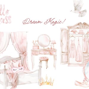 Dusty Pink Princess Clipart - Cute Royal Clipart - Princess & Unicorns ...