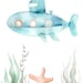 Cute Scuba Diving Watercolor Clipart - Scuba Dive Clipart - Underwater ...