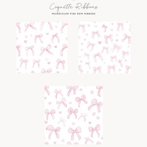 Watercolor Pink Coquette Ribbons Clipart - Coquette Clipart - Simple ...
