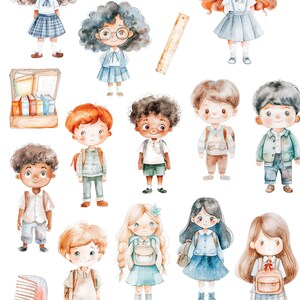 Back to School Clipart - Watercolor School - Clipart for Kids - Art ...