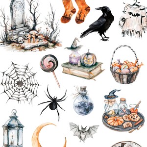 Halloween Watercolor Clipart - Happy Halloween - Spooky Clipart ...