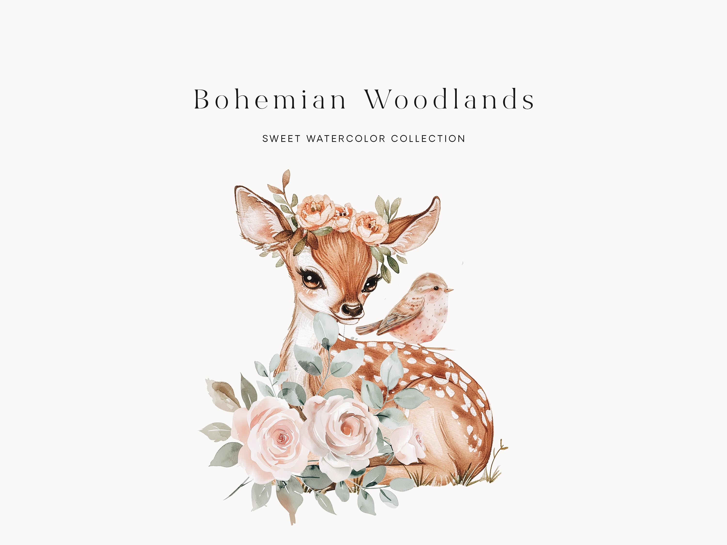 Watercolor Boho Woodland Animals Watercolor Collection Boho Nursery ...