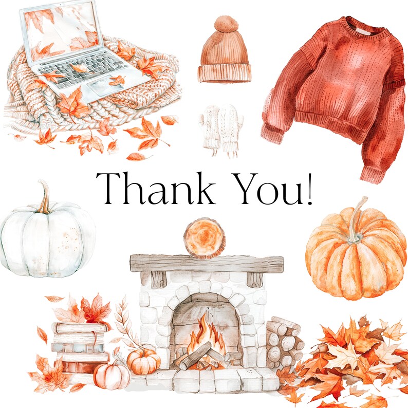 Autumn Watercolor Clipart - Fall Aesthetics Clipart - Autumn Women ...