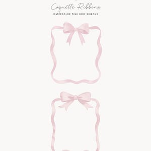 Watercolor Pink Coquette Ribbons Clipart - Coquette Clipart - Simple ...