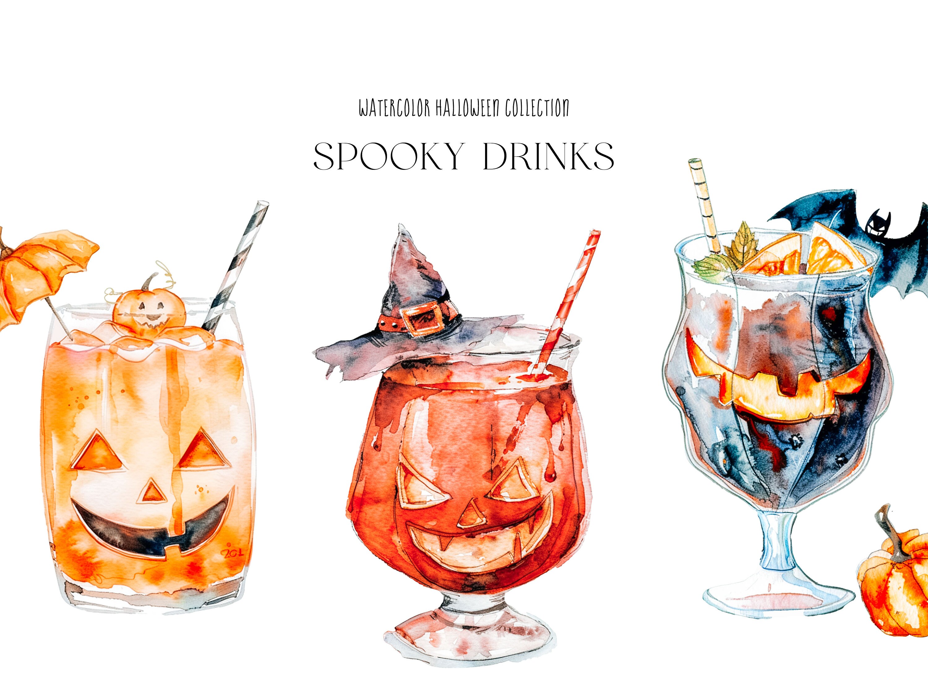 Halloween Drinks Clipart - Spooky Drinks Clipart - Halloween Clipart ...
