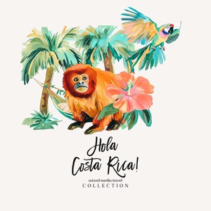 Watercolor Costa Rica Travel Clipart Set - Traveling Clipart Collection ...