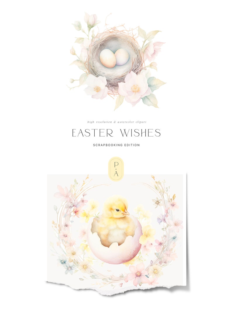 Watercolor Easter Clipart Set Watercolor Spring Animals Scrapbooking ...