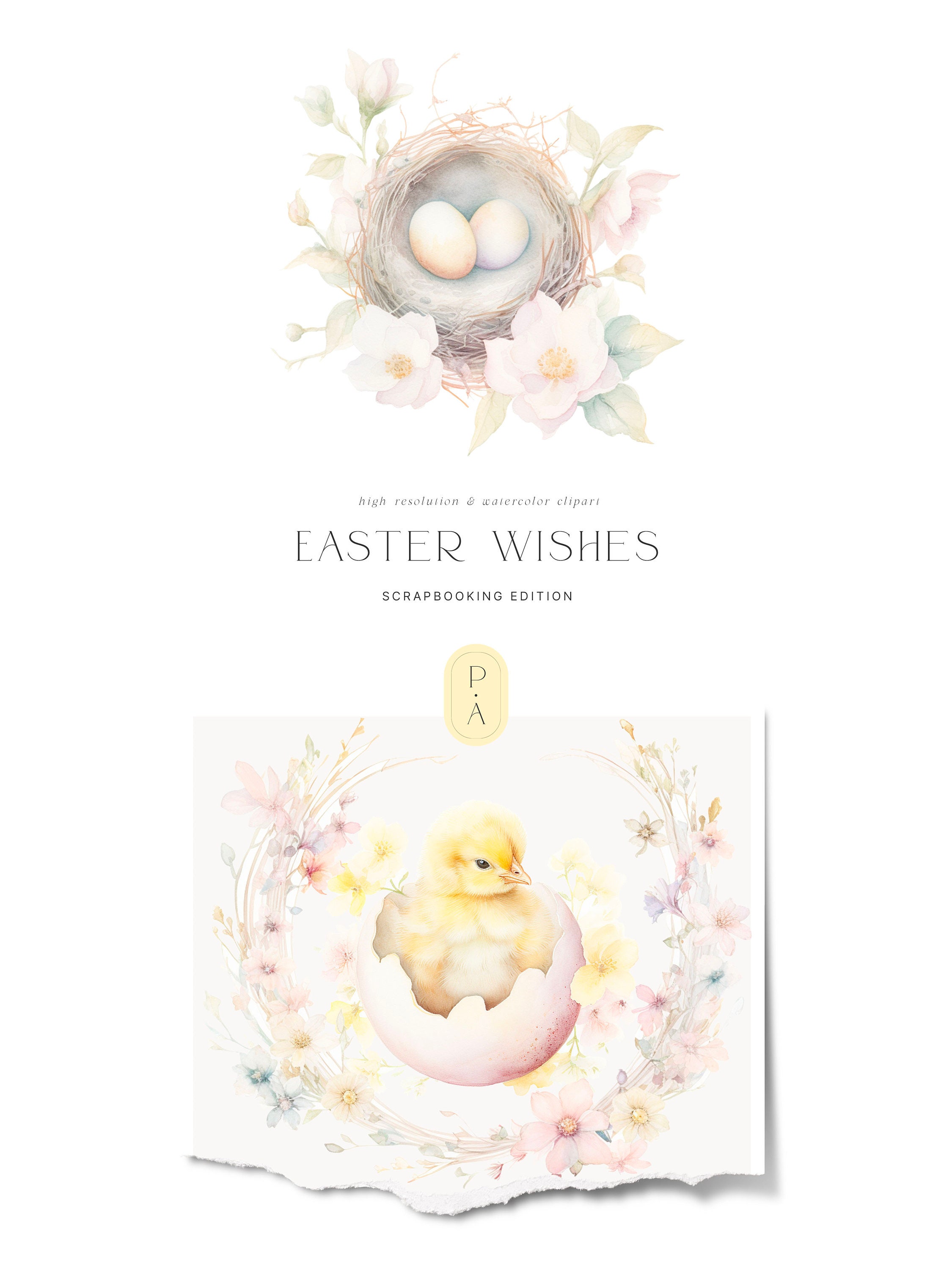 Watercolor Easter Clipart Set Watercolor Spring Animals Scrapbooking ...