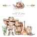 Cute Cowboys Watercolor Clipart Watercolor Cowboys Western Clipart Wild ...