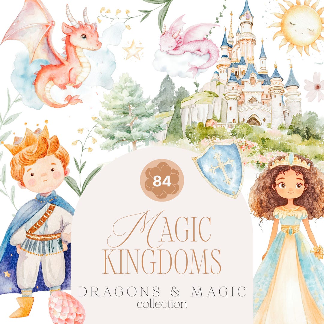 Cute Dragon & Kingdom Clipart - Prince and Princesses - Dragons ...