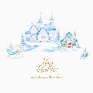 Blue Christmas Clipart - Santa's Village - Cute Christmas - Cute ...