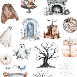 Halloween Watercolor Clipart - Happy Halloween - Spooky Clipart ...