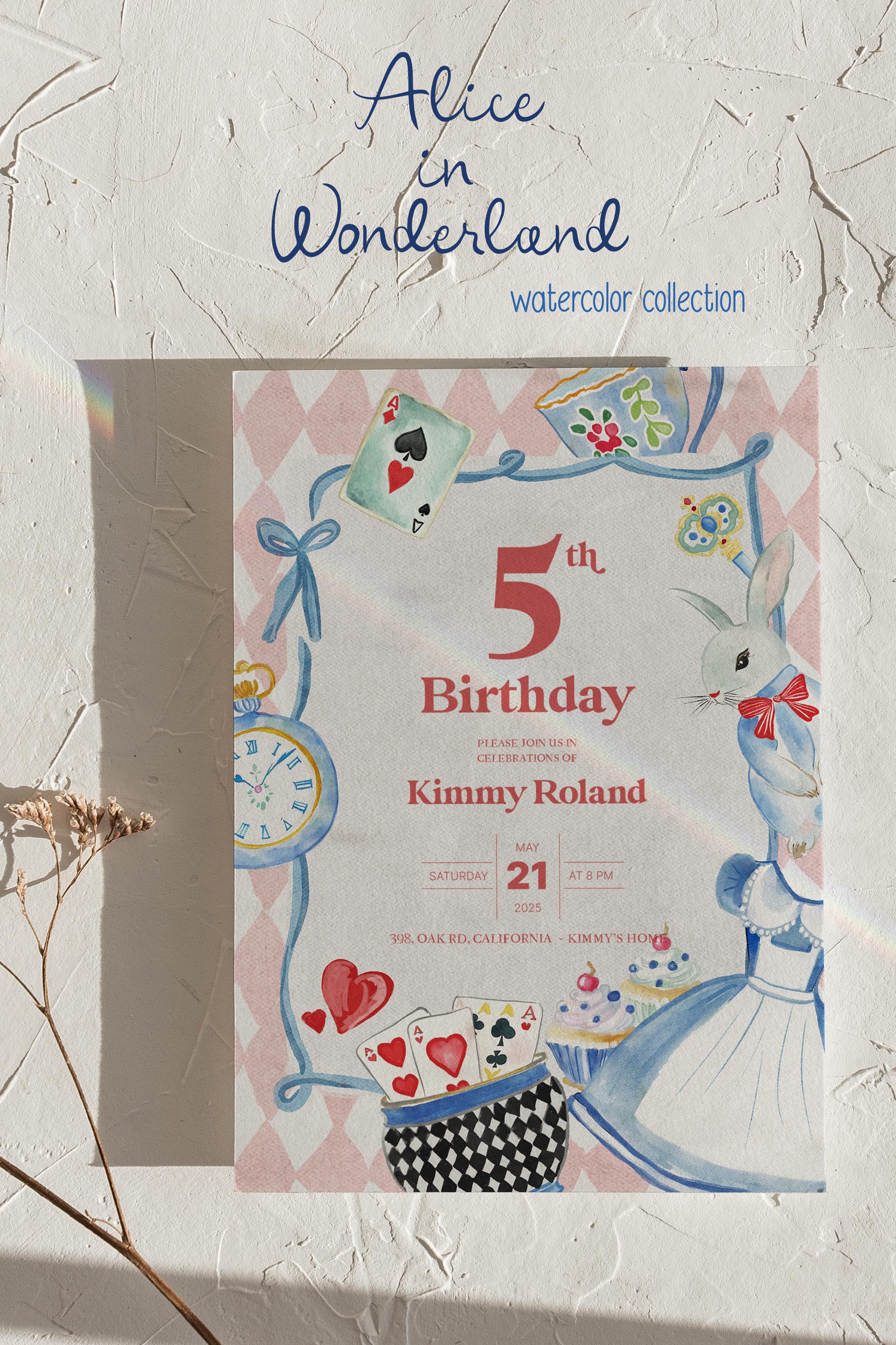 Watercolor Hand Painted Alice in Wonderland Collection - Whimsical ...