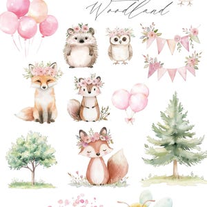 Watercolor Floral Woodland Collection - Watercolor Woodlands - Woodland ...