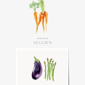 Watercolor Fresh Vegetables Clipart - Watercolor Veggies - Food Clipart ...