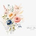 Blush Navy Floral Clipart - Watercolor Flowers - Blush Flowers - Navy ...