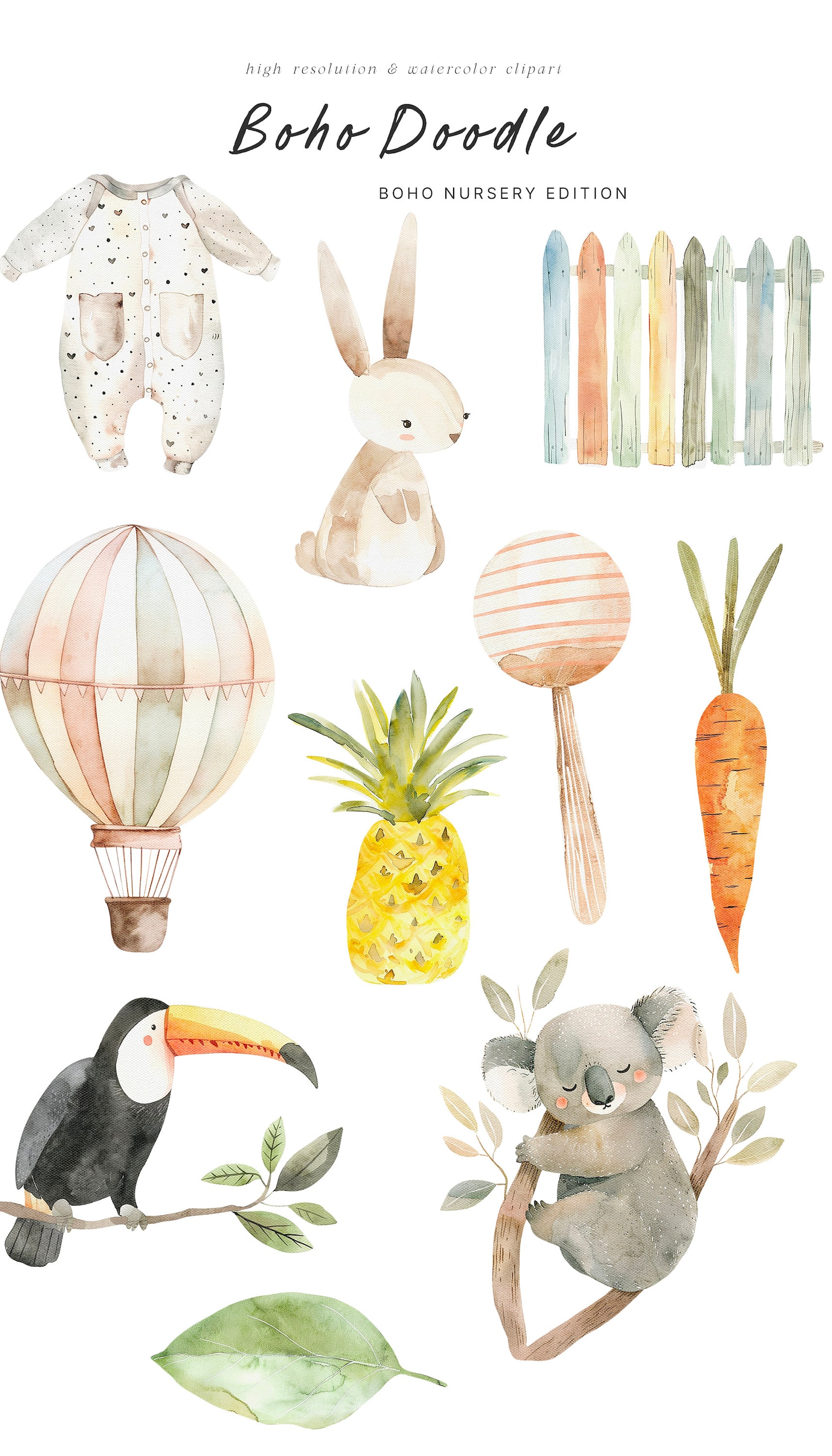 Boho Doodle Clipart Boho Nursery Clipart Neutral Doodles Neutral Baby ...