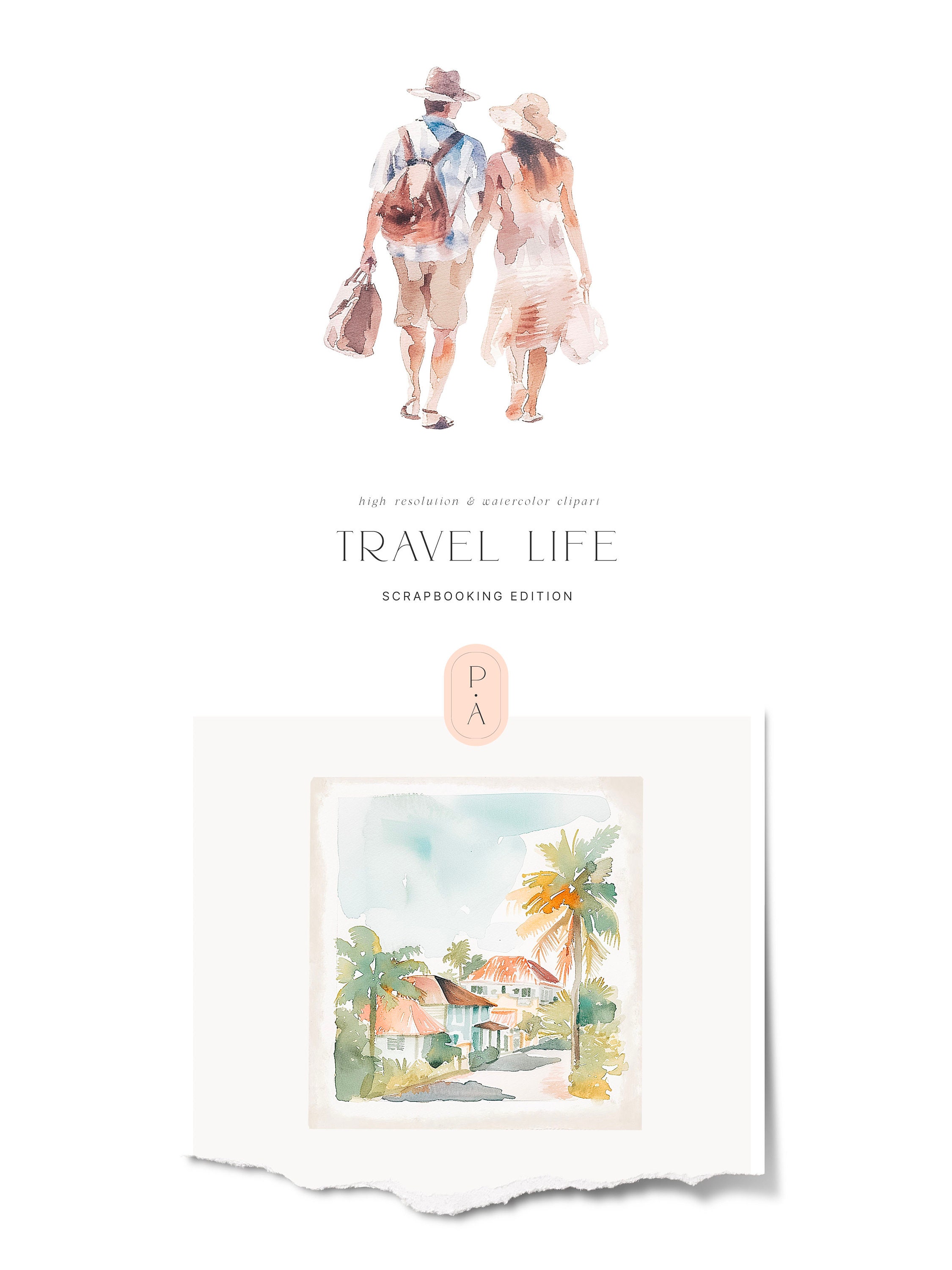 Travel Watercolor Clipart Set Travel Clipart Vacation Clipart Travel ...