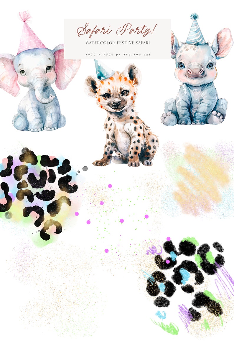 Safari Party Animal Clipart - Safari Party - Party Clipart Set ...