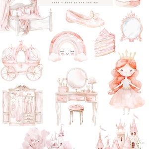 Dusty Pink Princess Clipart - Cute Royal Clipart - Princess & Unicorns ...