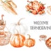 Thanksgiving Watercolor Clipart - Harvest Clipart - Turkey Clipart ...