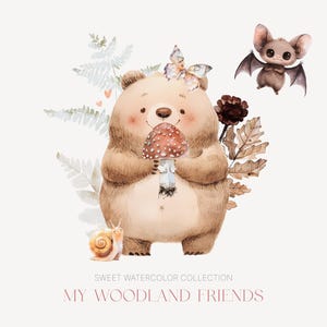 Watercolor Boho Woodland Animals Clipart Collection - Forest Animals ...