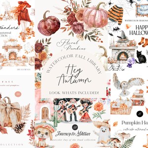 Watercolor Fall Autumn Bundle - Stickers Bundle - Scrapbookin Bundle ...