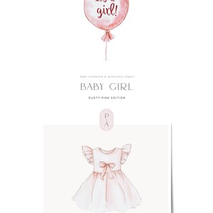 Baby Shower Watercolor Clipart - Baby Girl Clipart - Nursery Clipart ...