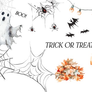 Halloween Watercolor Clipart - Happy Halloween - Spooky Clipart ...