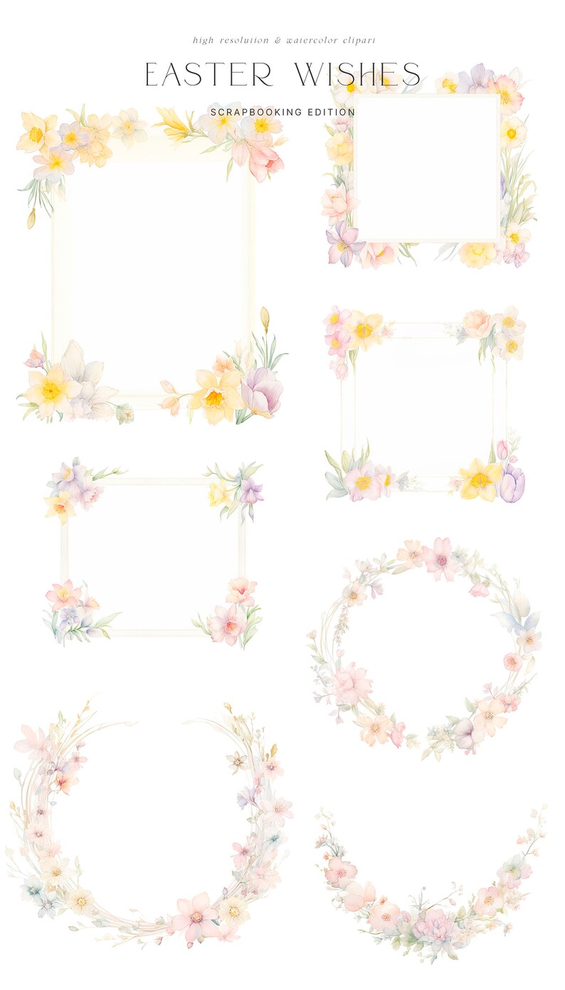 Watercolor Easter Clipart Set Watercolor Spring Animals Scrapbooking ...