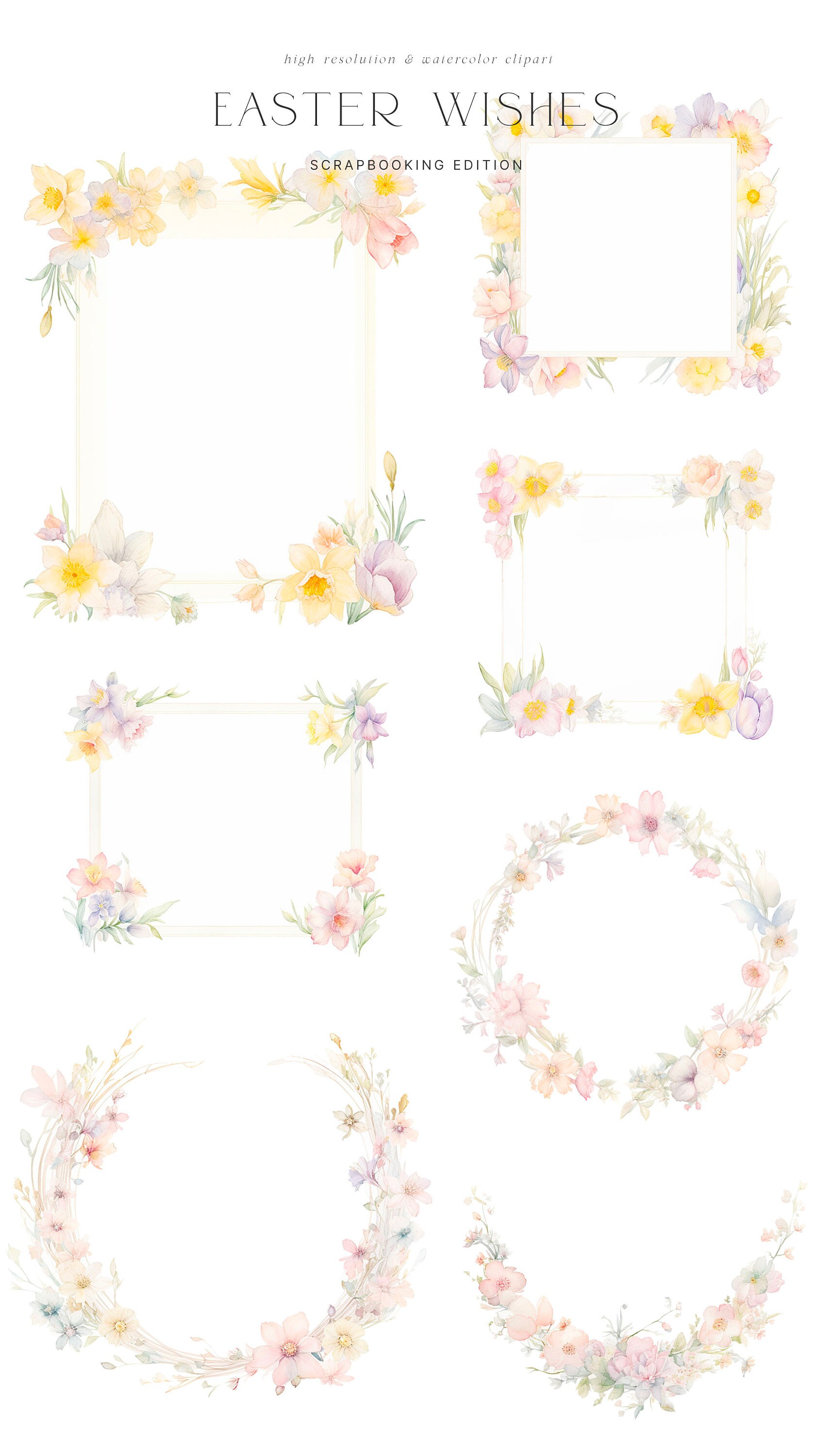 Watercolor Easter Clipart Set Watercolor Spring Animals Scrapbooking ...