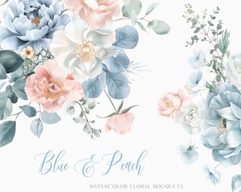 Watercolor Blush and Pink Floral Clipart Watercolor Clipart Watercolor ...