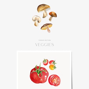 Watercolor Fresh Vegetables Clipart - Watercolor Veggies - Food Clipart ...