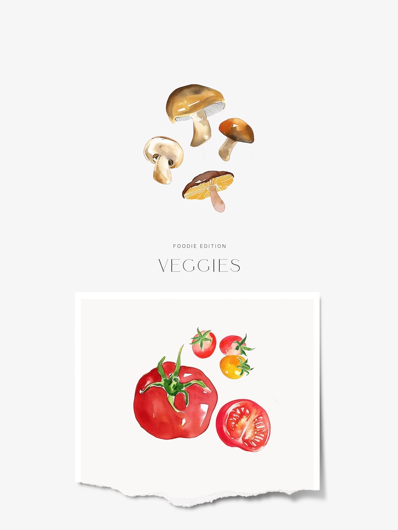 Watercolor Fresh Vegetables Clipart - Watercolor Veggies - Food Clipart ...