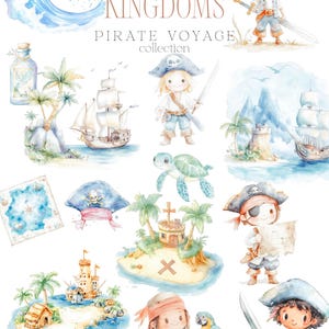 Cute Pirate Clipart - Watercolor Pirates - Clipart for Kids - Magic ...