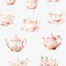 Dusty Rose Tea Party Clipart Watercolor Clipart Watercolor Tea Set ...