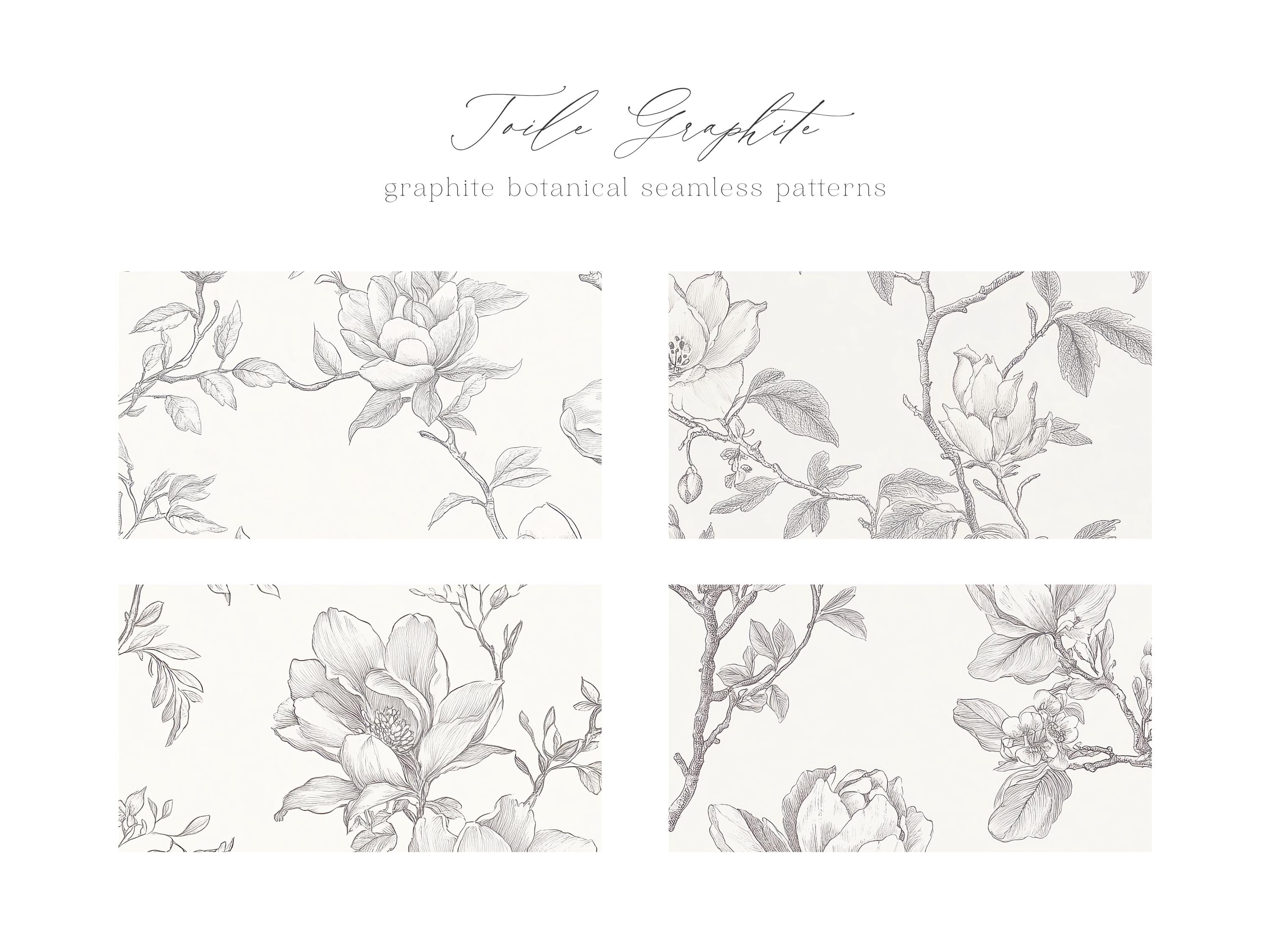 Toile Seamless Patterns With Botanical Vintage Style With Birds ...