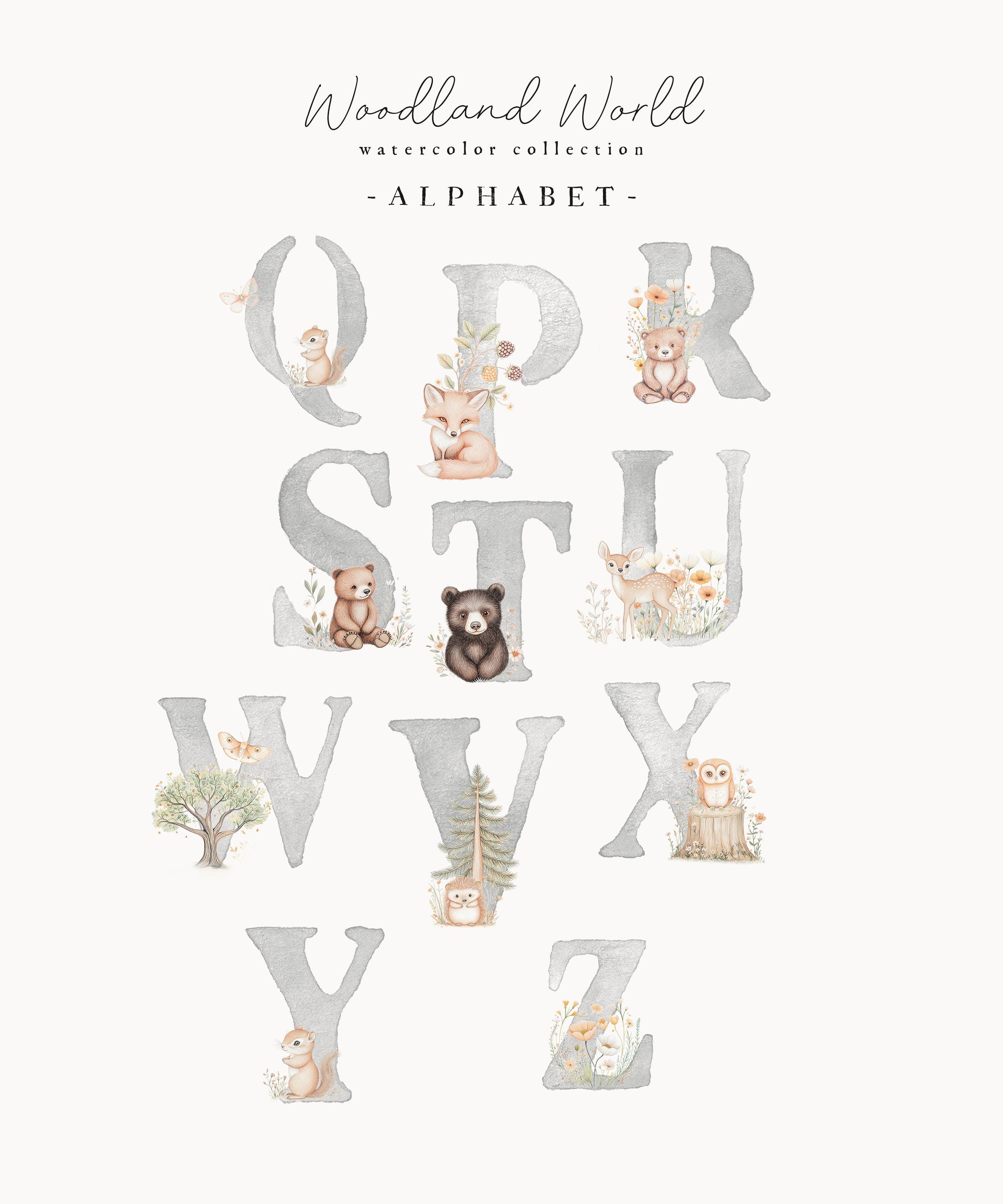 Watercolor Woodland Animals Clipart Collection - Watercolor Woodland ...