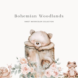 Watercolor Boho Woodland Animals - Watercolor Collection - Boho Nursery ...