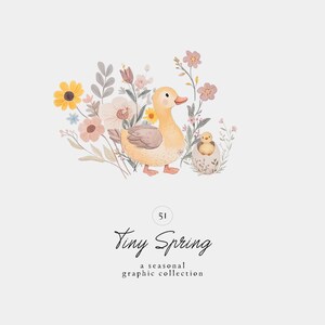Watercolor Cute Spring Bunnies and Animals Clipart - Tiny Spring ...