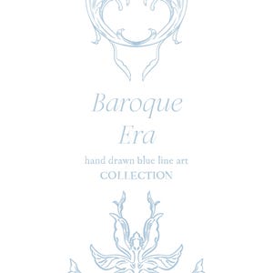 Blue Line Art Baroque Clipart Collection - Rococo Clipart - Rococo Line ...