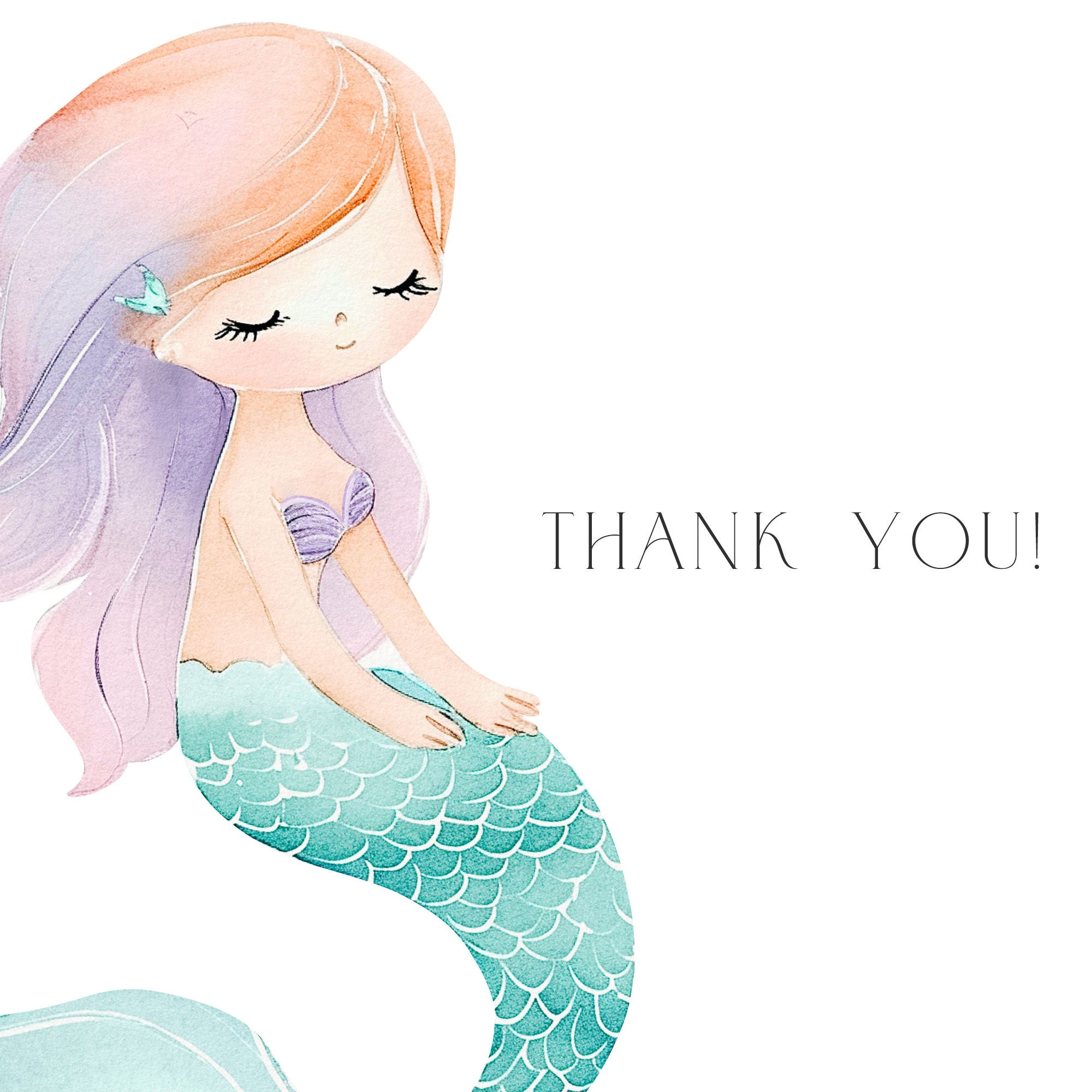 Watercolor Mermaids Clipart - Underwater Clipart - Nursery - Cute ...
