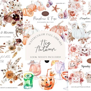 Watercolor Fall Autumn Bundle - Stickers Bundle - Scrapbookin Bundle ...