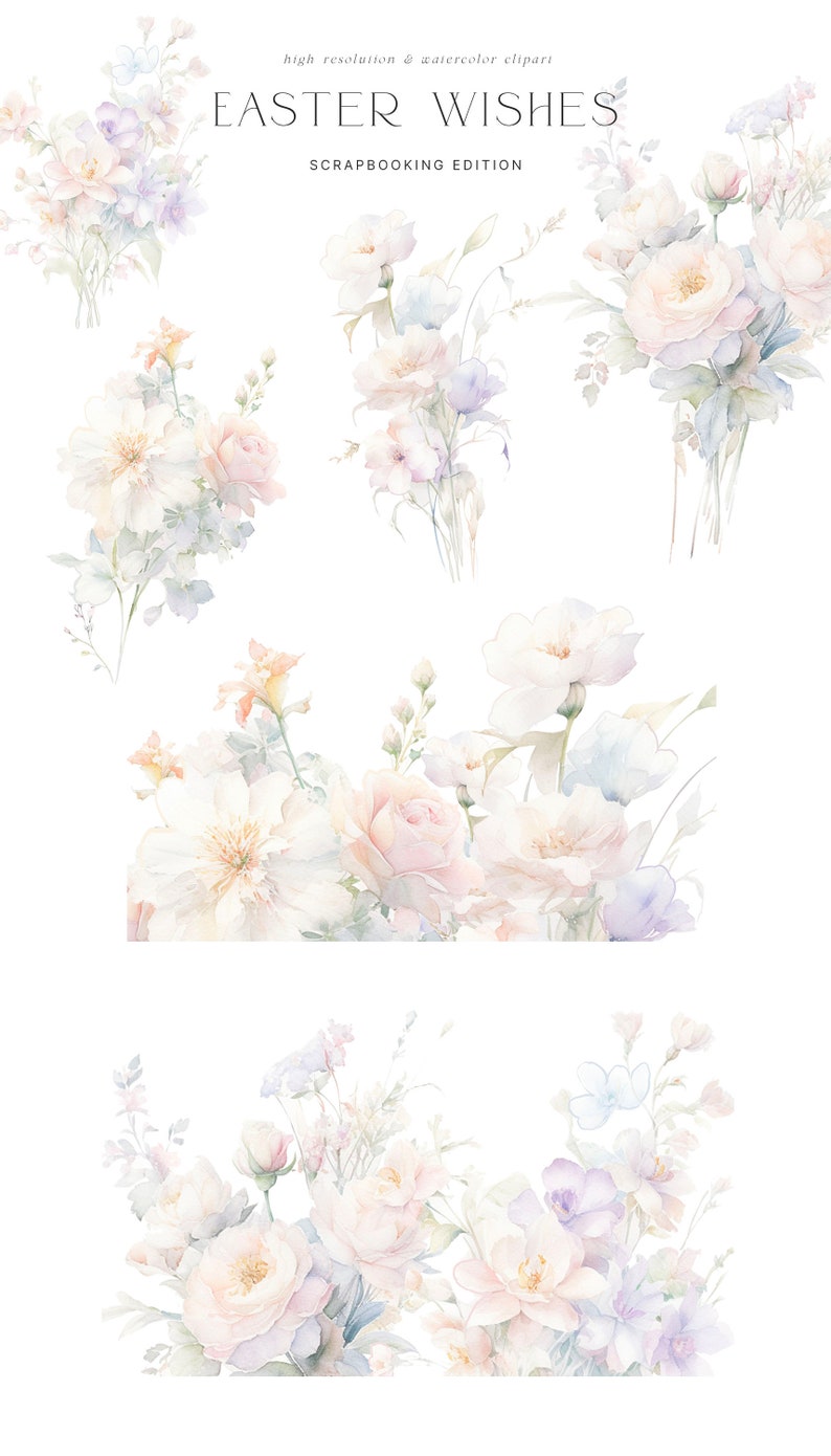 Watercolor Easter Clipart Set Watercolor Spring Animals Scrapbooking ...