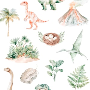 Dinosaur Watercolor Clipart Set - Prehistoric Clipart - Watercolor ...